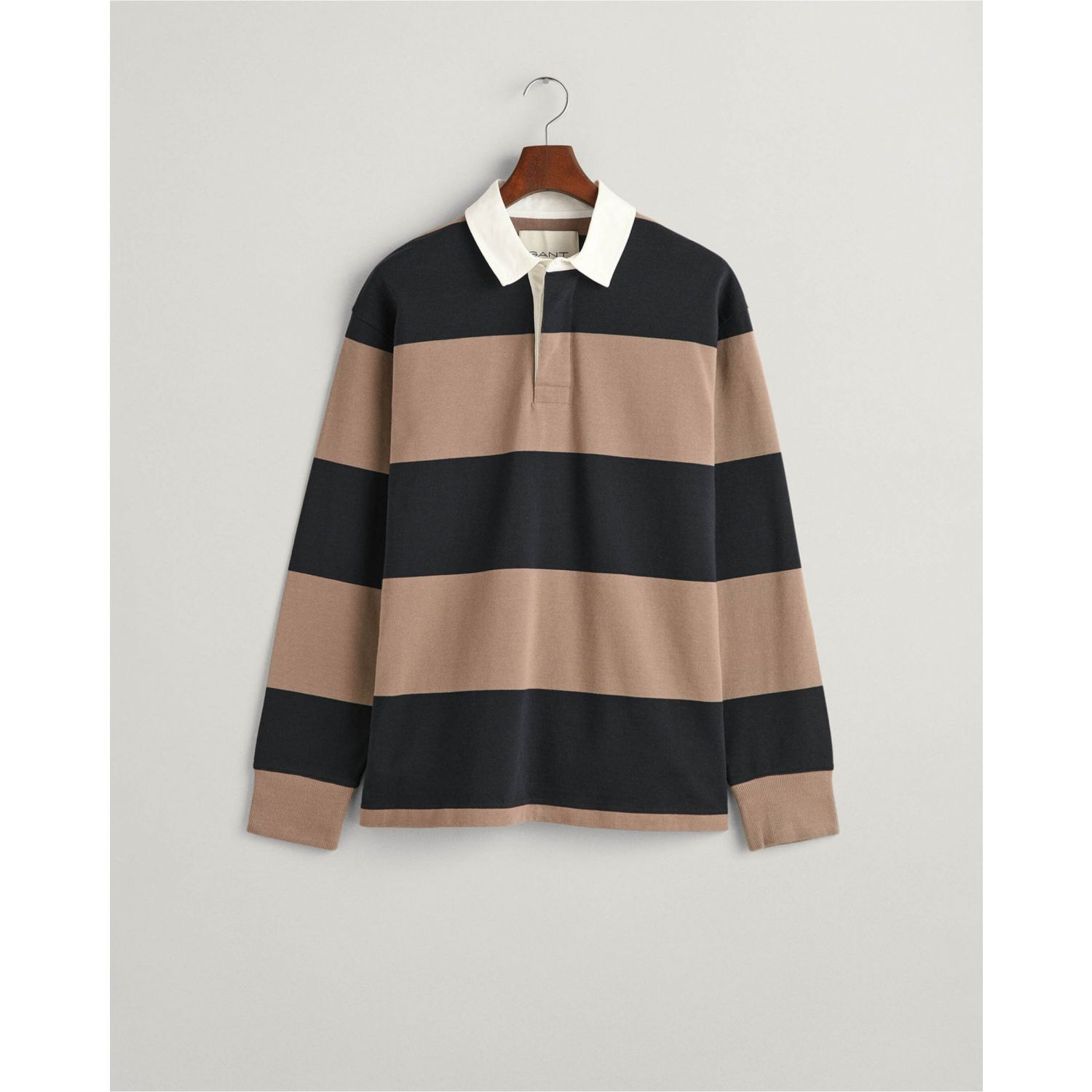 GANT Block Striped Heavy Rugger,100% Cotton,Relaxed fit,Twill collar ...
