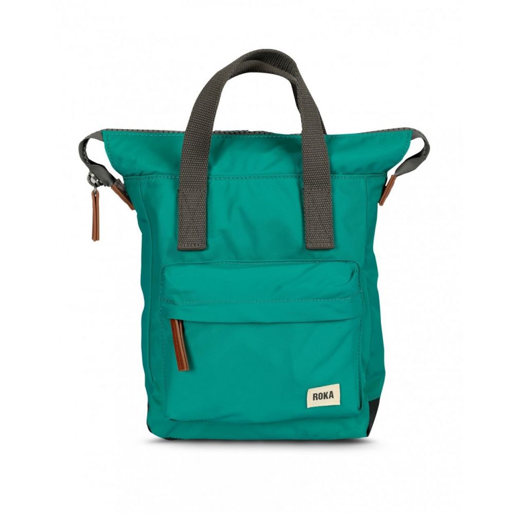 ROKA Bantry B Small Sustainable Nylon Rucksack Cyan BANTBSRNCYA