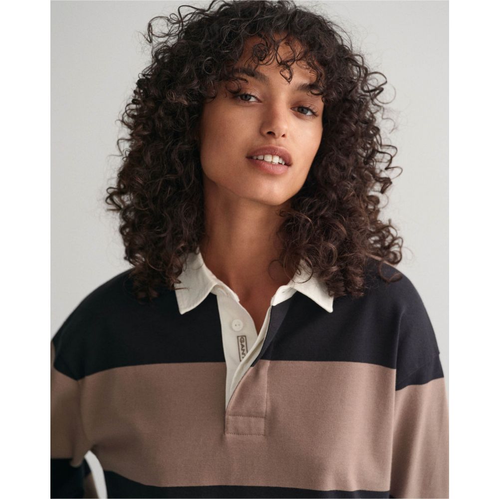 GANT Block Striped Heavy Rugger,100% Cotton,Relaxed fit,Twill collar ...